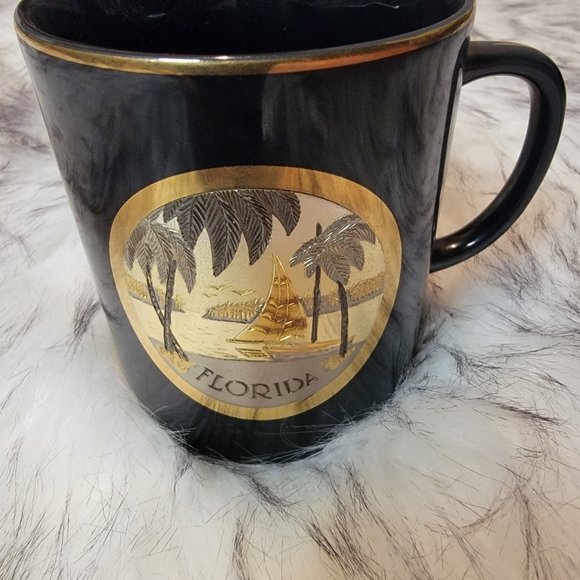 unknown | Dining | 24kt Gold Rim Coffee Cup Florida | Poshmark